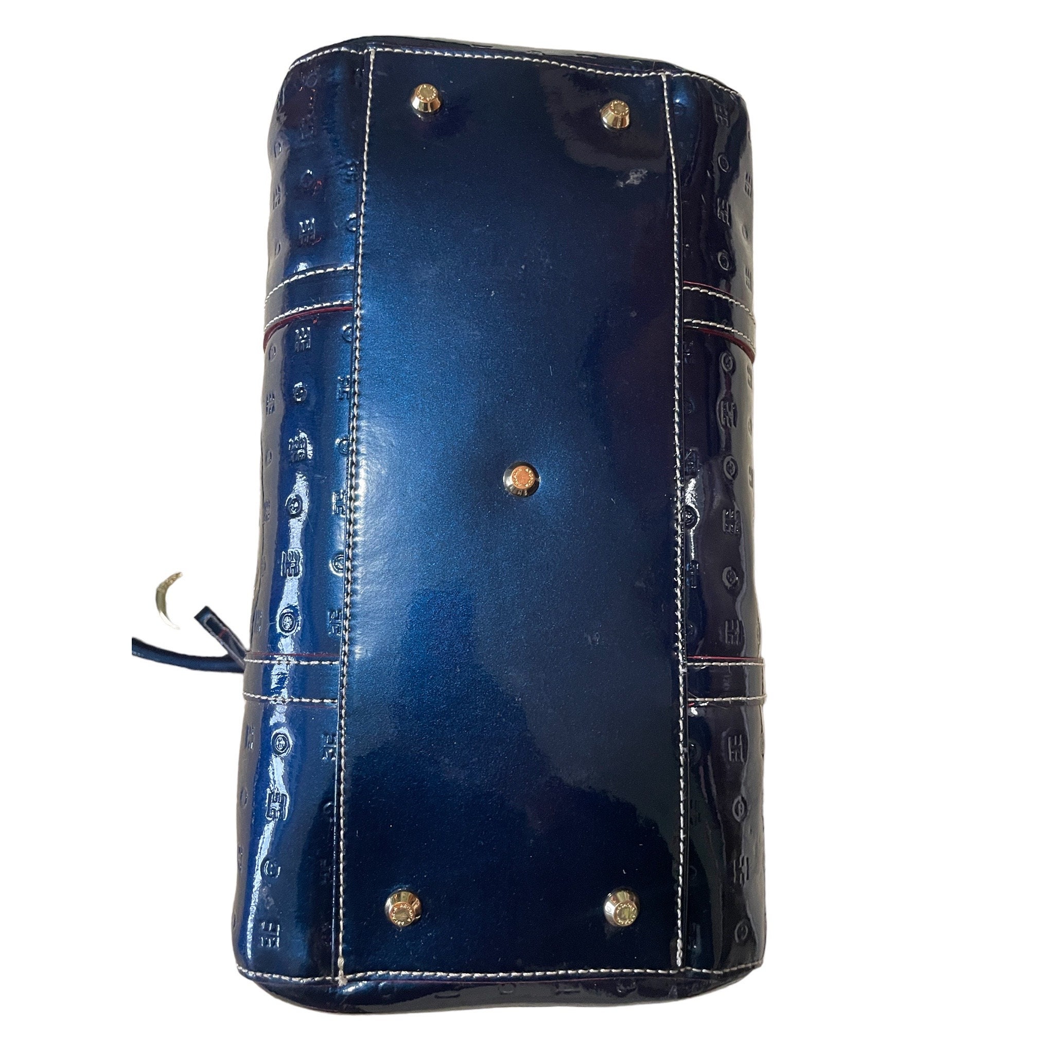 Authentic Arcadia Genuine Embossed Patent Leather Medium Ocean Blue Top ...