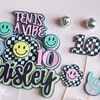 Smiley Face Cupcake Toppers | Checkered Cake Picks | Rad Party ...