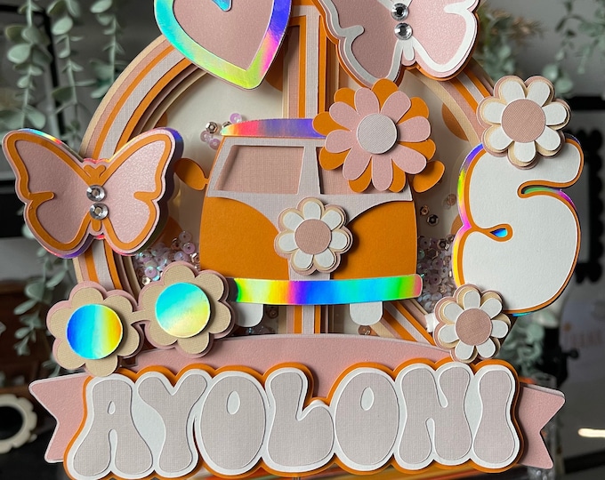 Groovy Cake Topper Retro Cake Picks Hippies Cake Pick Groovy Girl Cake ...