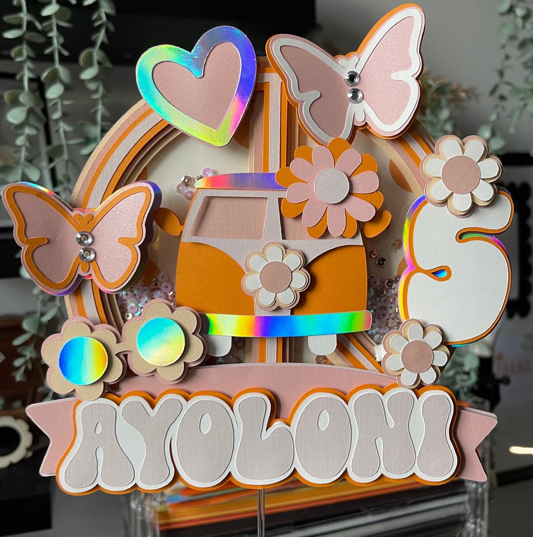 Groovy Cake Topper | Retro Cake Picks | Hippie’s Cake Pick | Groovy ...