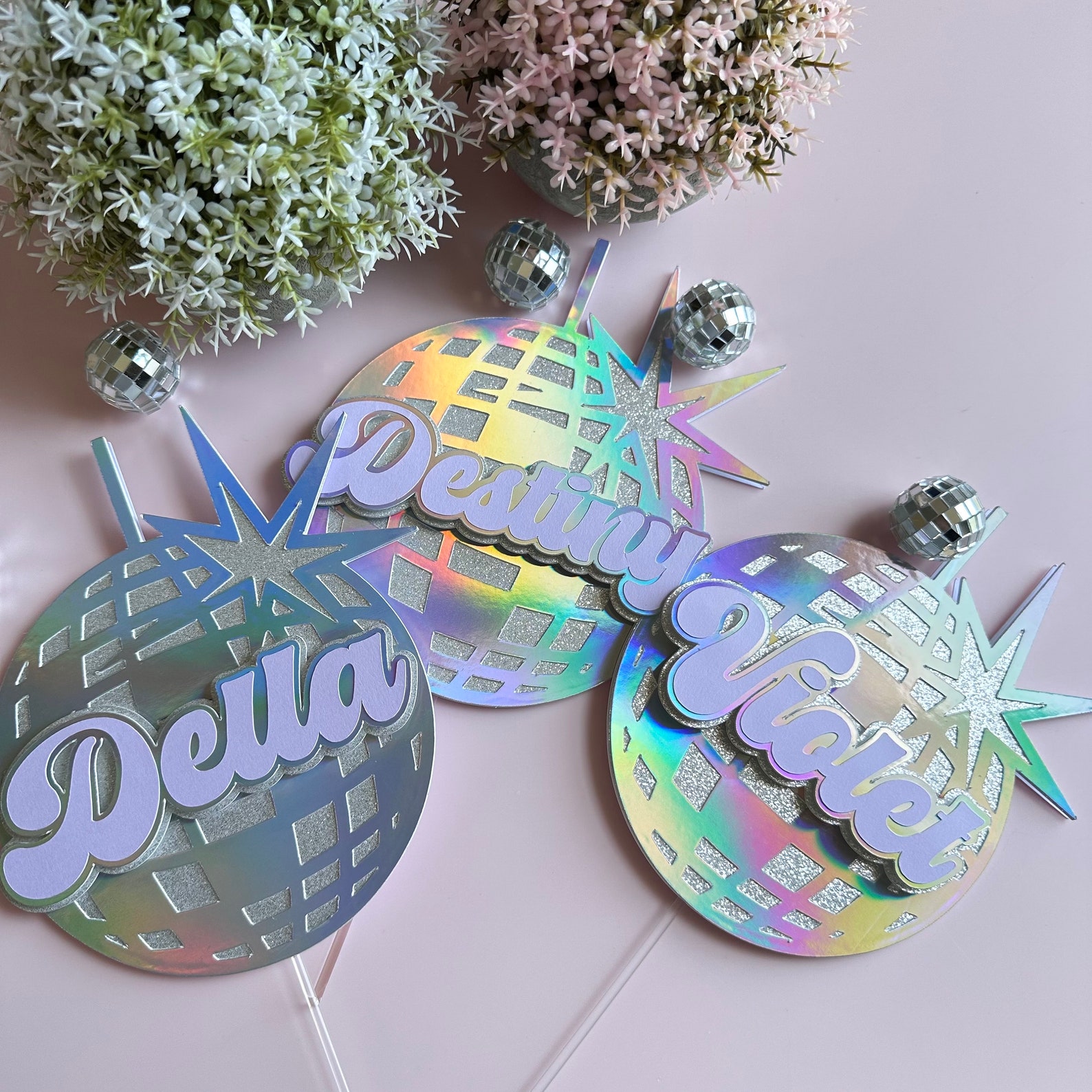 Disco Ball Cake Topper - Etsy