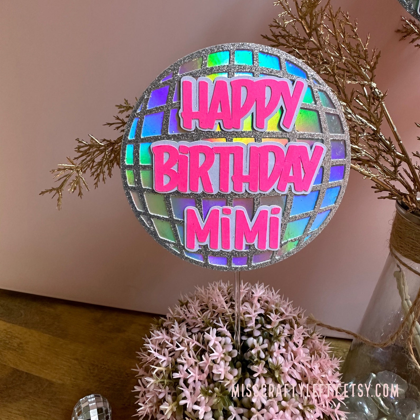 Disco Cake Topper | Disco Ball Decorations | Disco Cake Centerpieces ...