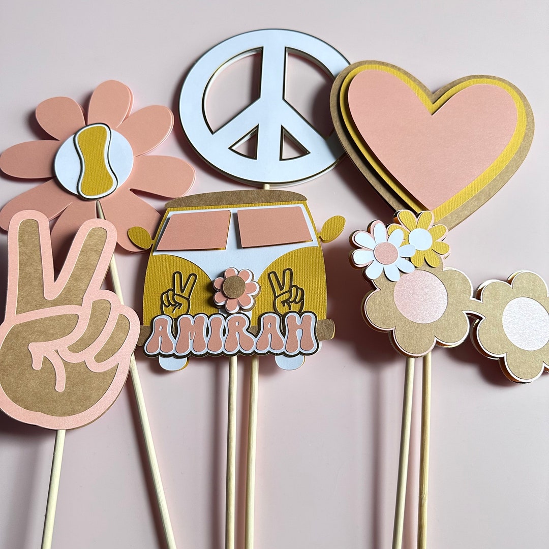 Tall Groovy Centerpieces Retro Party Decorations 70s Theme Table Props ...