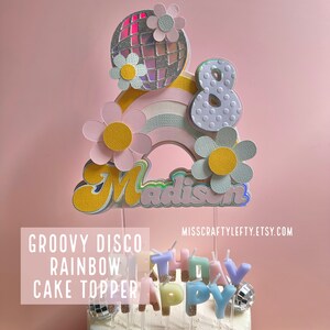 Disco Ball Groovy Cupcake Toppers Groovy Cake Decorations Groovy Cake ...