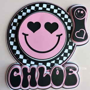 Smiley Cake Topper | Checkered Cake Decorations | Rad Cake Toppers ...