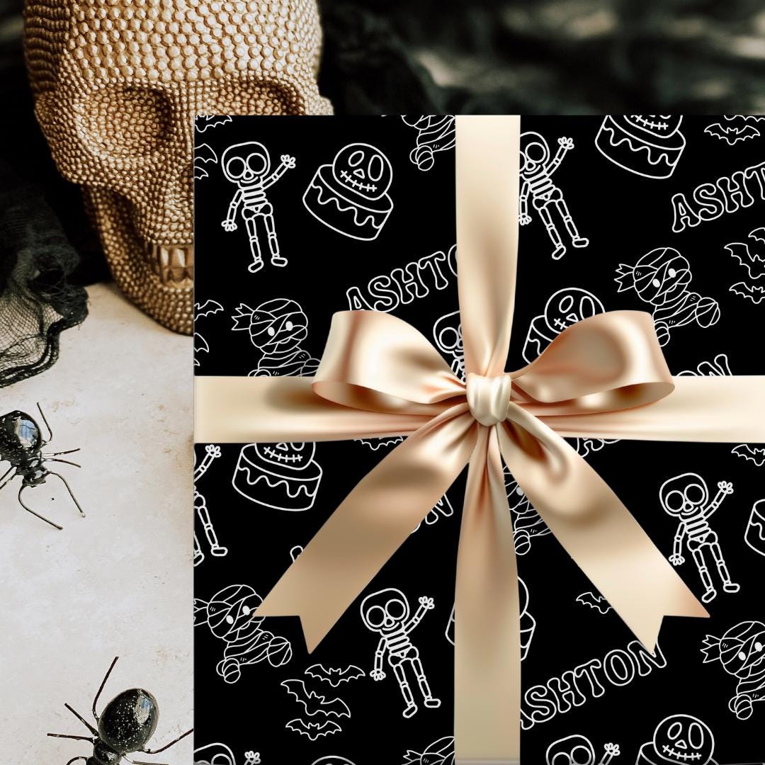 Made to Order Halloween Gift Wrapper Minimalist Spooky Party ...