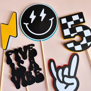 Tall Groovy Centerpieces | Rad Party Decorations | Checkered ...