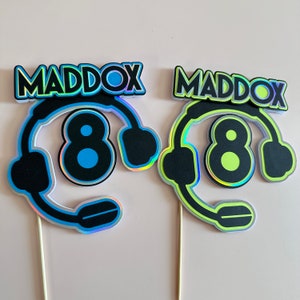 Gamer Headphones Cake Topper | Neon Gamer Cake Decorations - Etsy