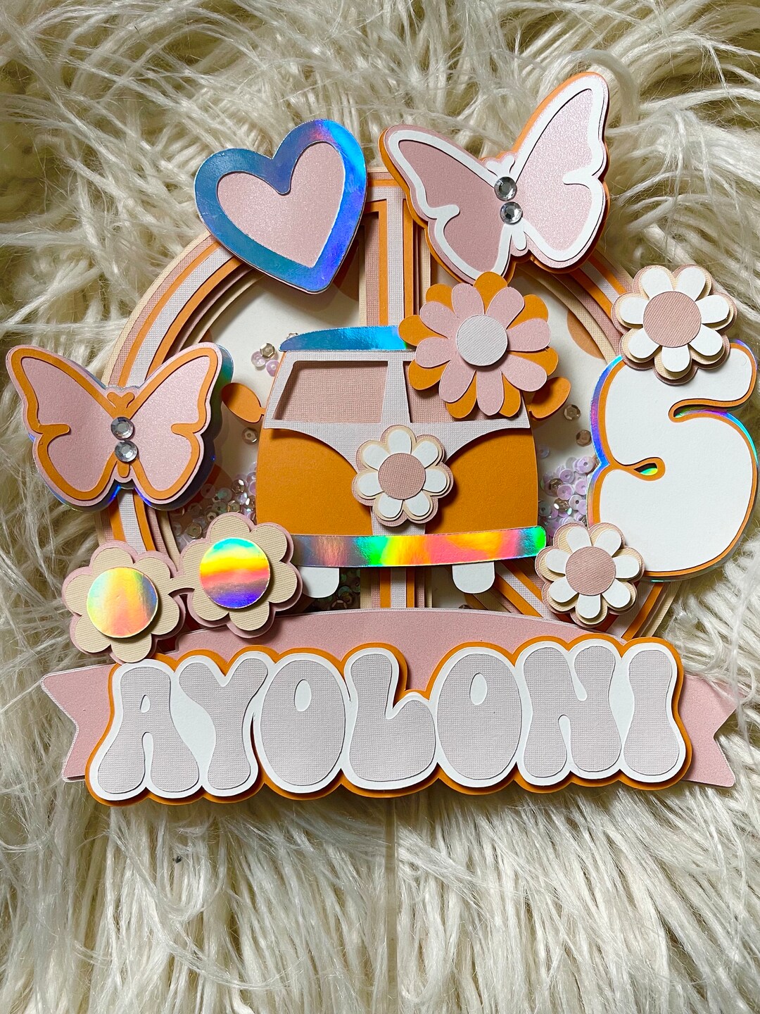 Groovy Cake Topper Retro Cake Picks Hippies Cake Pick - Etsy