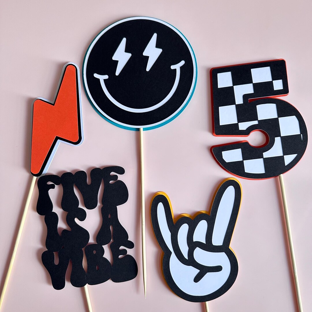 Tall Groovy Centerpieces | Rad Party Decorations | Checkered ...