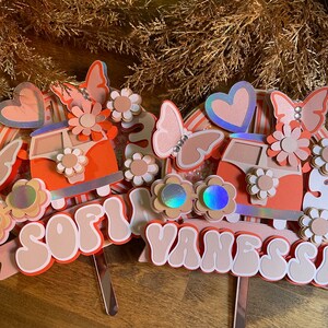 Groovy Cake Topper Retro Cake Picks Hippies Cake Pick - Etsy