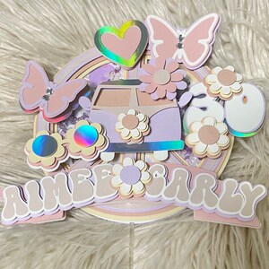 Groovy Cake Topper Retro Cake Picks Hippies Cake Pick - Etsy