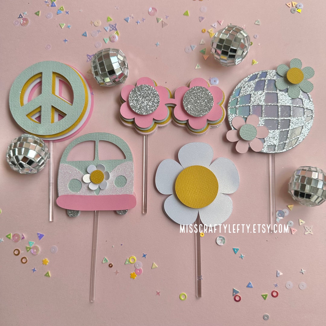 Disco Ball Groovy Cupcake Toppers Groovy Cake Decorations Groovy Cake ...