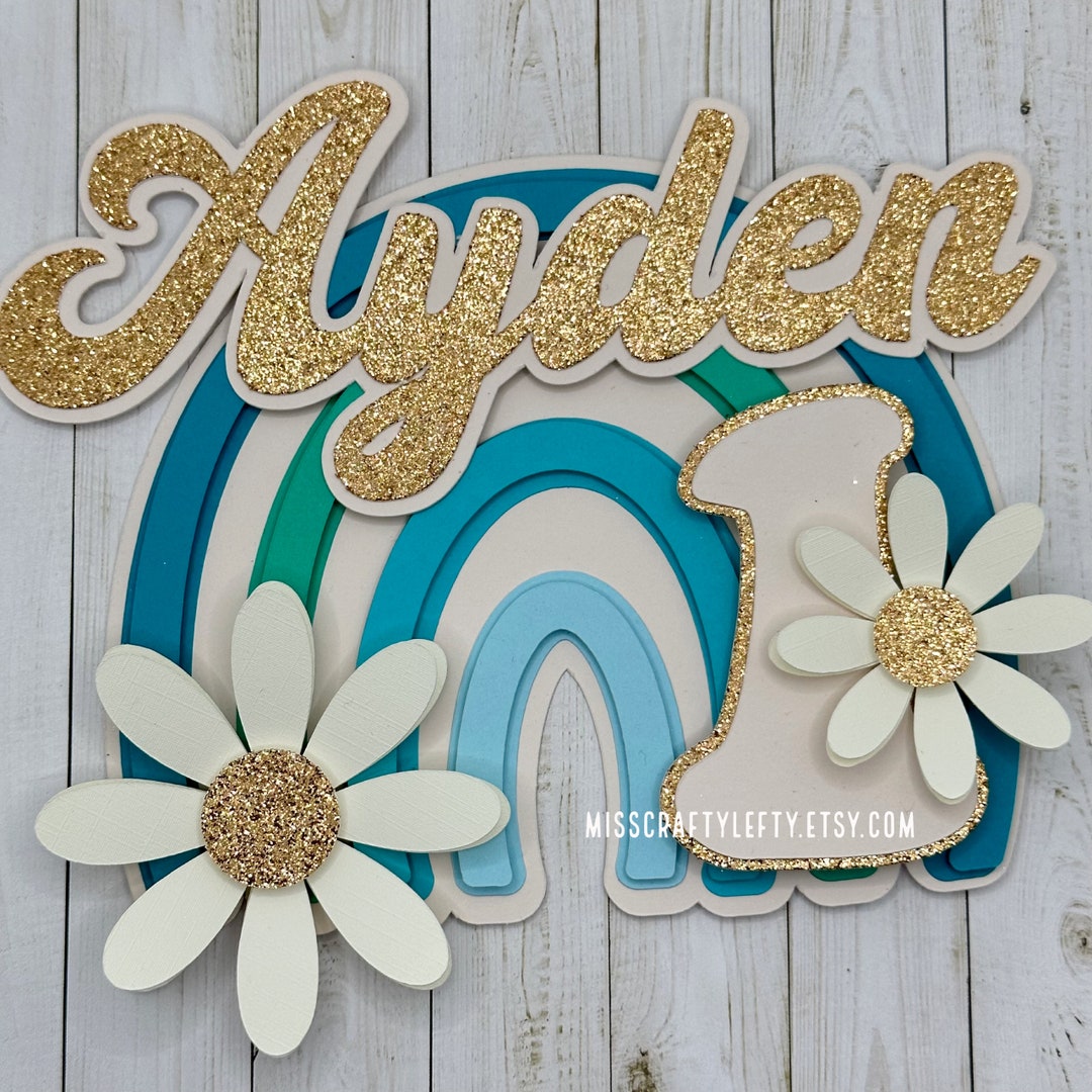 Groovy Cake Topper Rainbow Cake Topper Groovy Party - Etsy