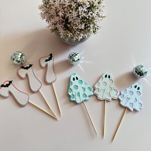 Spooky Groovy Cupcake Decorations | Retro Cake Toppers | Disco Ball ...