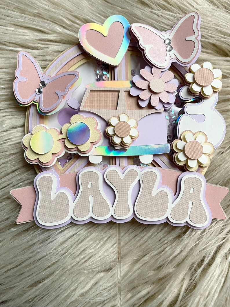 Groovy Cake Topper Retro Cake Picks Hippies Cake Pick - Etsy