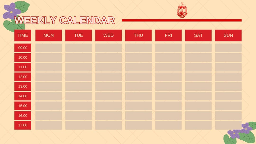 DST Crest Weekly Calendar and Planner | Digital Download | Sorority ...