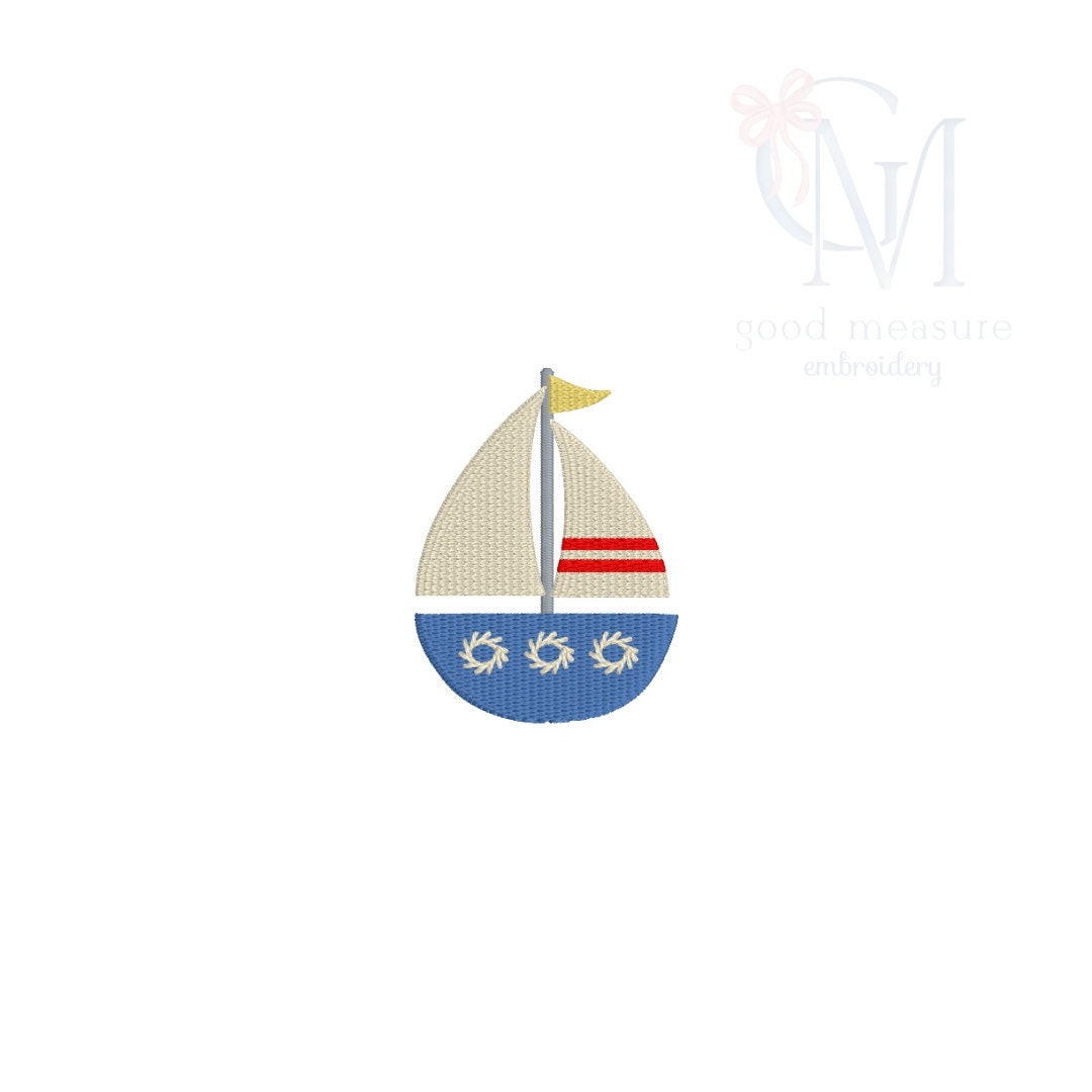 Mini Fill Sailboat Machine Embroidery Design - Etsy