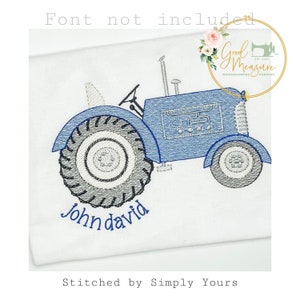 Vintage Farm Tractor Sketch Embroidery Design - Etsy