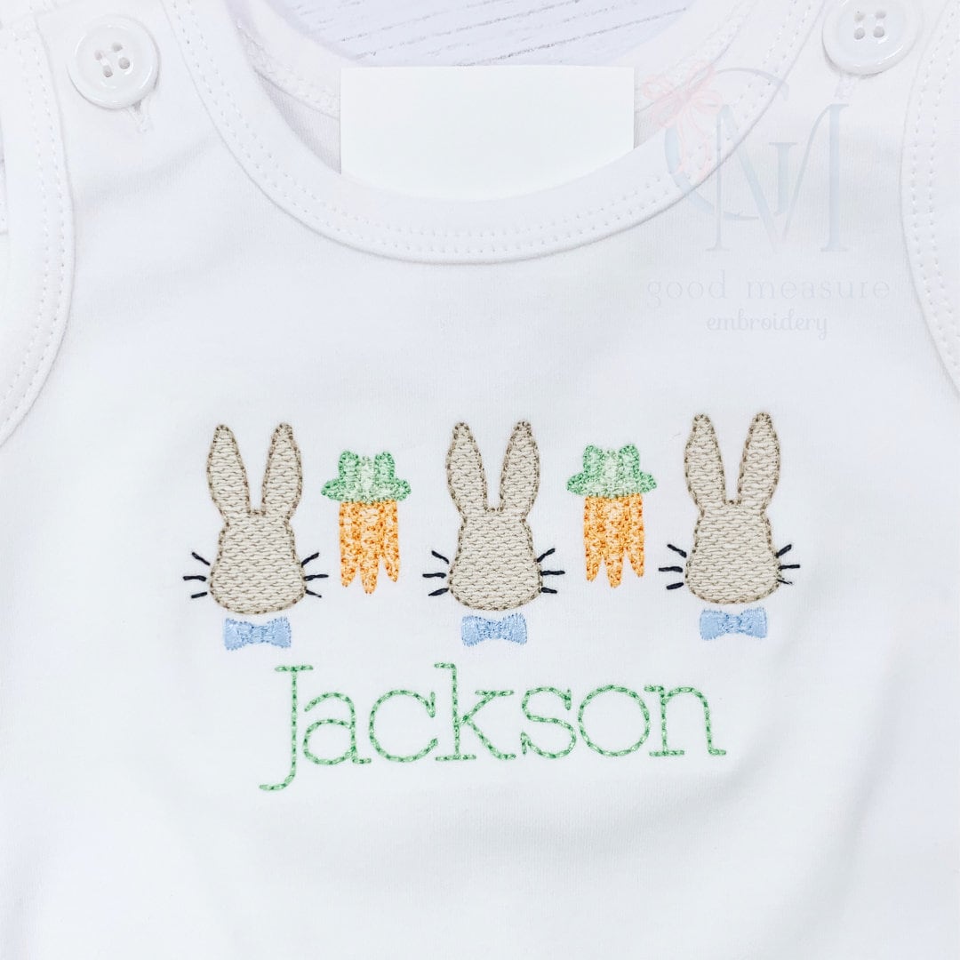 Dapper Easter Bunnies Trio Boy Sketch Stitch Machine Embroidery Design ...