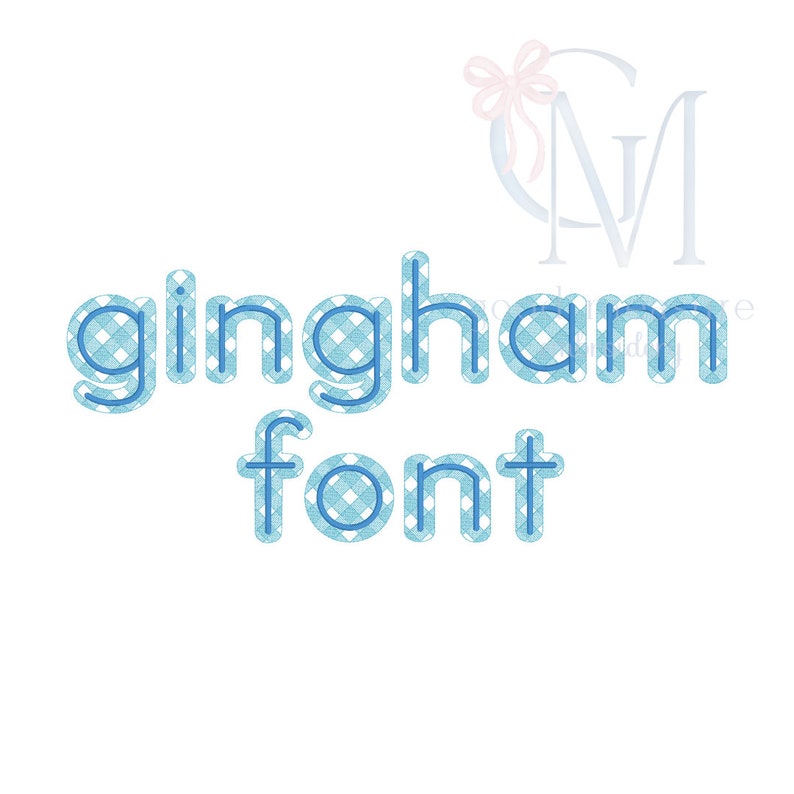 The Gingham Font Sketch Stitch Machine Embroidery Design - Etsy