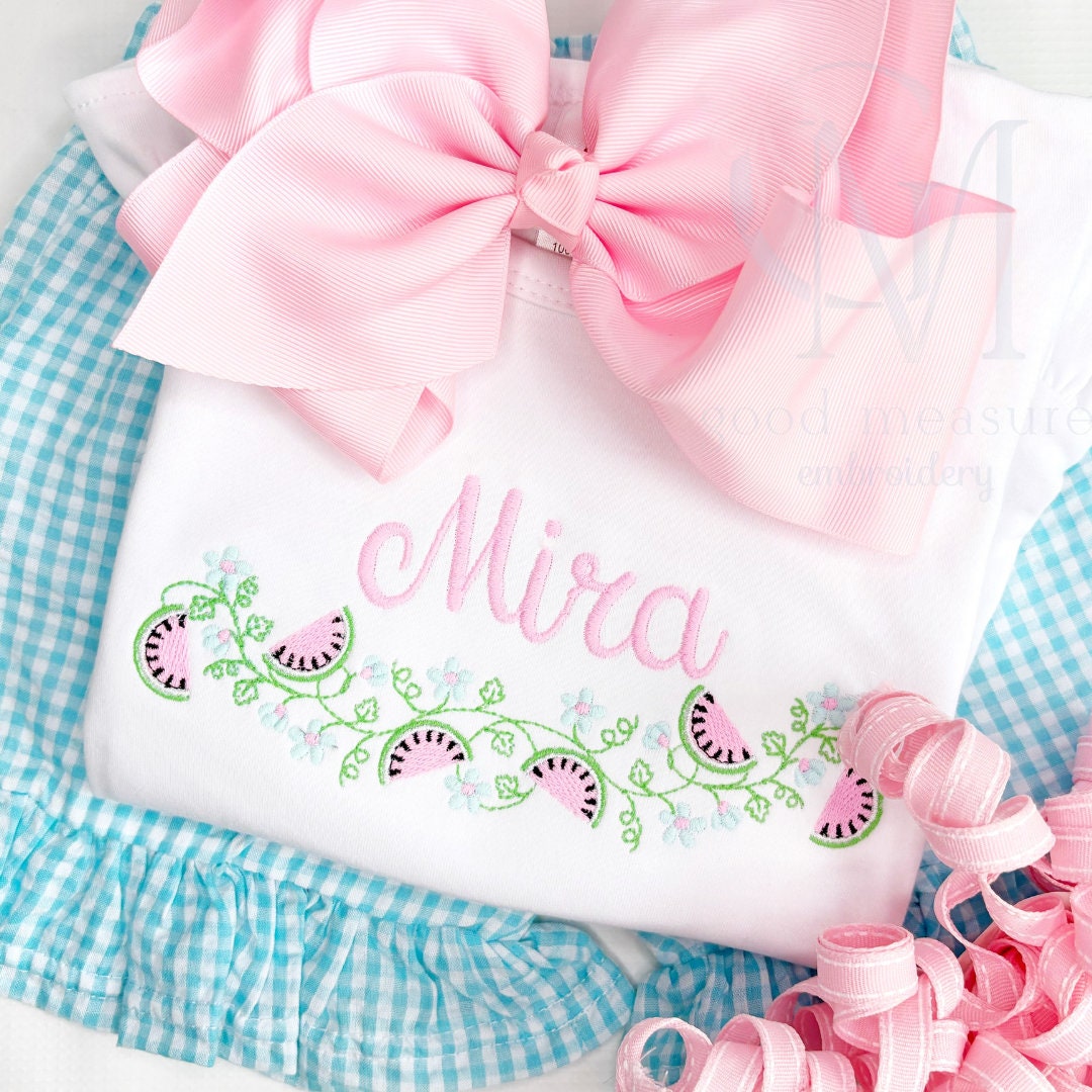 Watermelon Vine Name Frame Machine Embroidery Design - Etsy