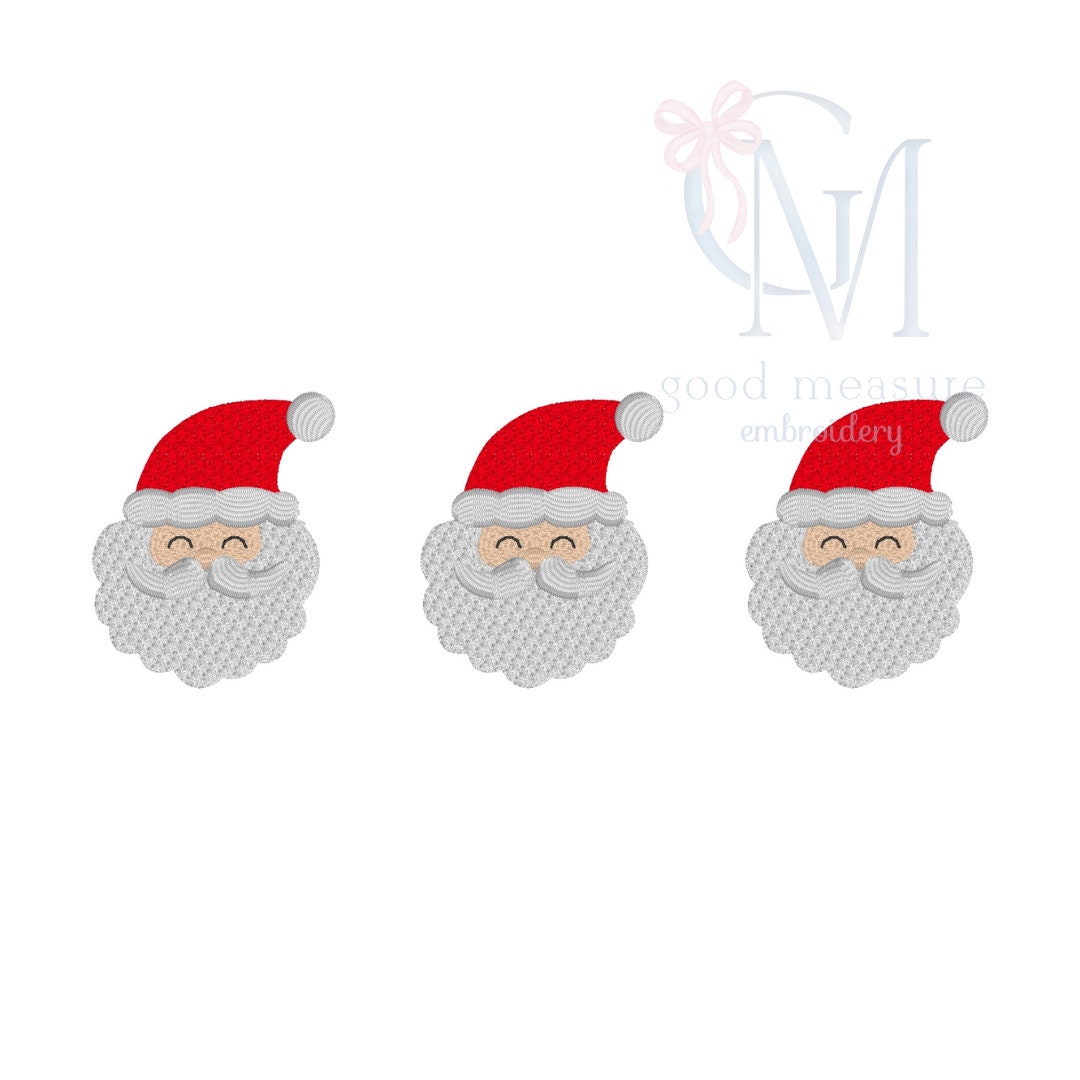 French Knot Vintage Santa Trio Machine Embroidery Design - Etsy