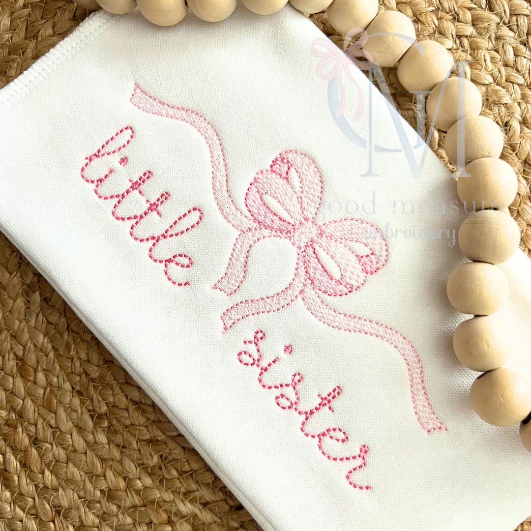 Vintage Elegant Long Bow Sketch Stitch Machine Embroidery Design - Etsy