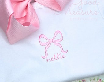 Heirloom Satin Bow With Long Tails Vintage Machine Embroidery Design - Etsy