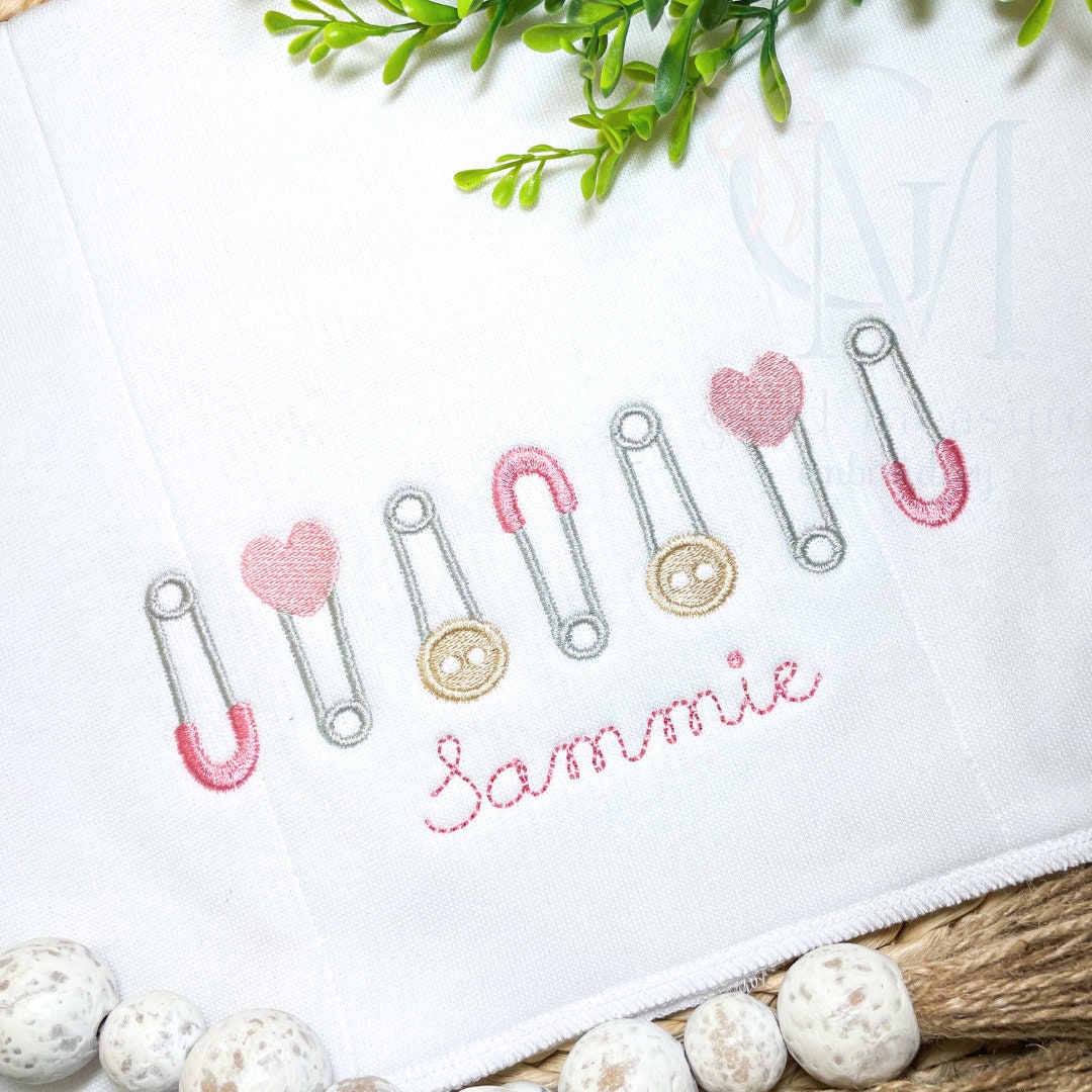 Baby Diaper Pins Machine Embroidery Design - Etsy