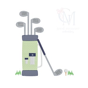 Golf Bag, Club, and Tee Stitch Machine Embroidery Design - Etsy