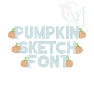 Pumpkin Sketch Font Machine Embroidery Design - Etsy