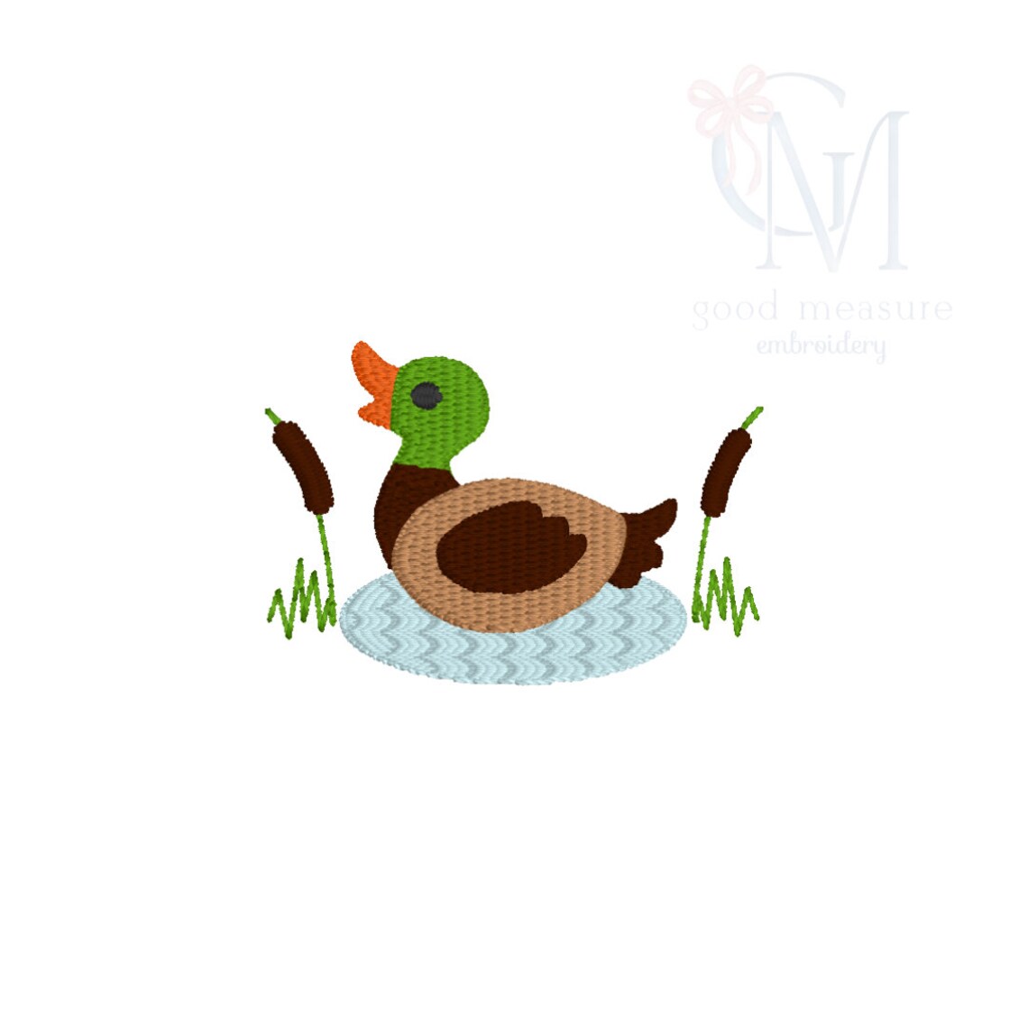 Mini Fill Mallard and Cattails Machine Embroidery Design - Etsy