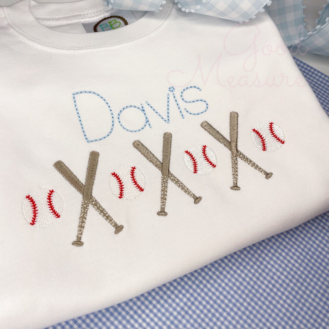 Crossed Baseball Bats and Baseball Machine Embroidery Design - Etsy