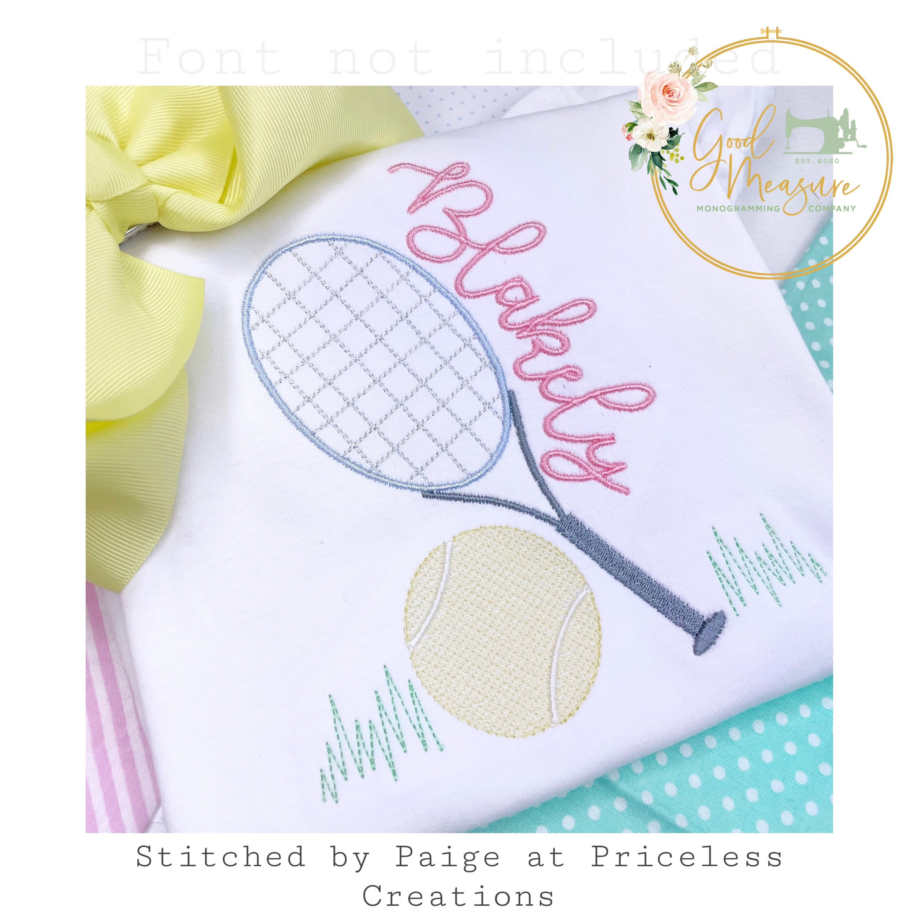 Tennis Racket Embroidery Design
