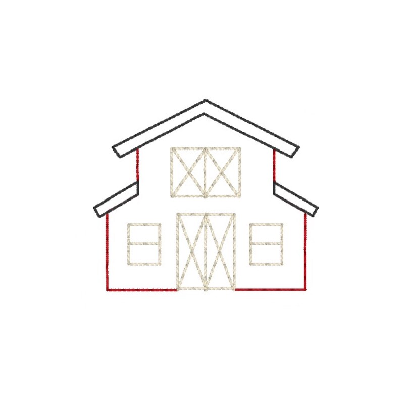 Vintage Stitch Mini Barn Embroidery Design - Etsy
