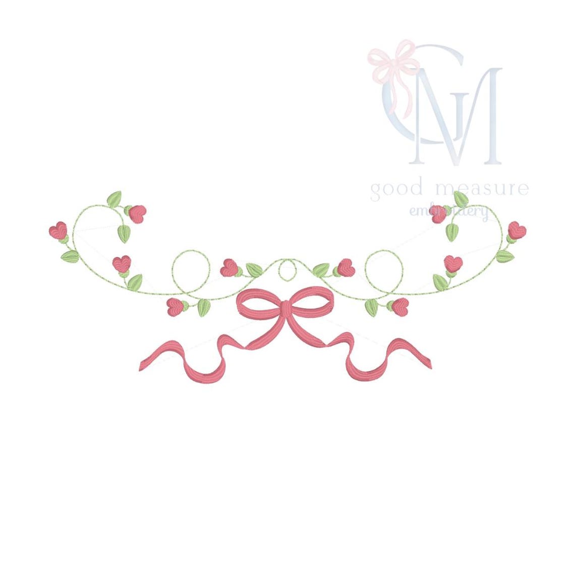 Heart Rosebud Floral Vine Valentines Machine Embroidery Design - Etsy