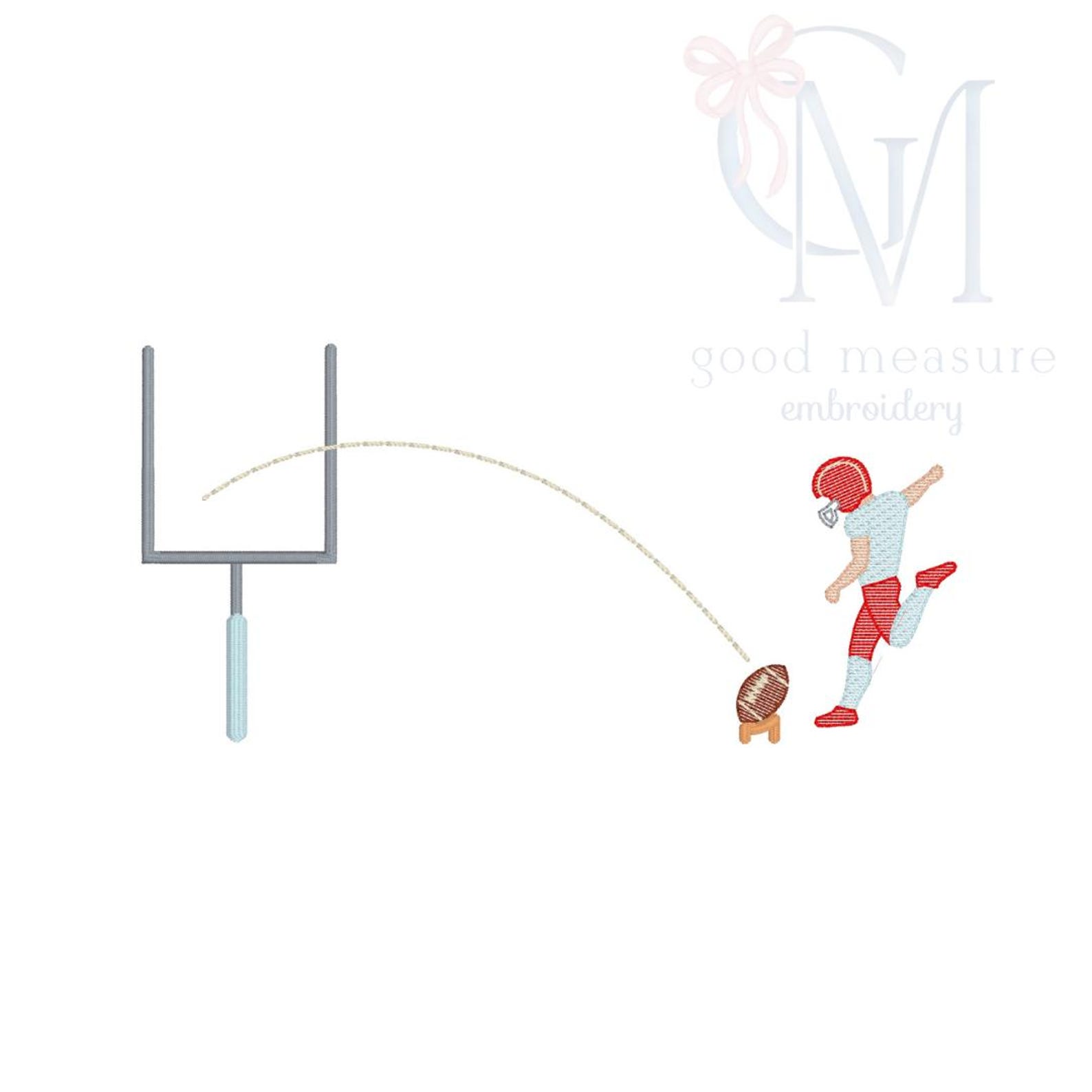 Football Field Goal Kicker Name Frame Sketch Machine Embroidery Design ...