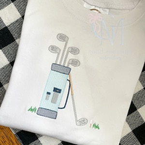 Golf Bag, Club, and Tee Stitch Machine Embroidery Design - Etsy