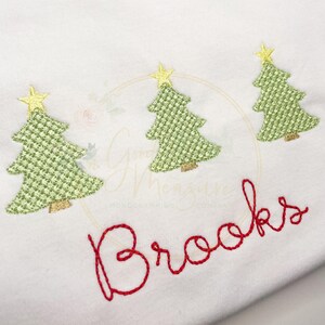 French Knot Christmas Tree Trio Machine Embroidery Design - Etsy