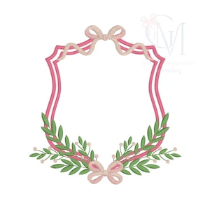 Bows and Branches Monogram Baby Floral Double Crest Stitch Machine ...