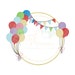 Balloons & Banner Birthday Monogram Frame Sketch Stitch Machine ...