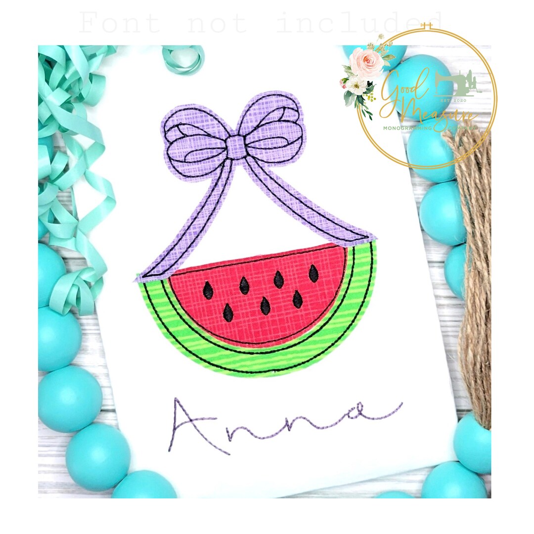 Watermelon Swag With Bow Bean Stitch Applique Machine - Etsy