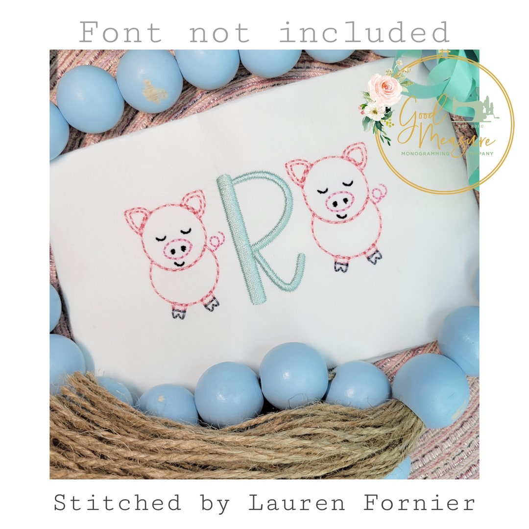 Vintage Stitch Mini Farm Animal Barnyard Baby Pig Embroidery Design - Etsy
