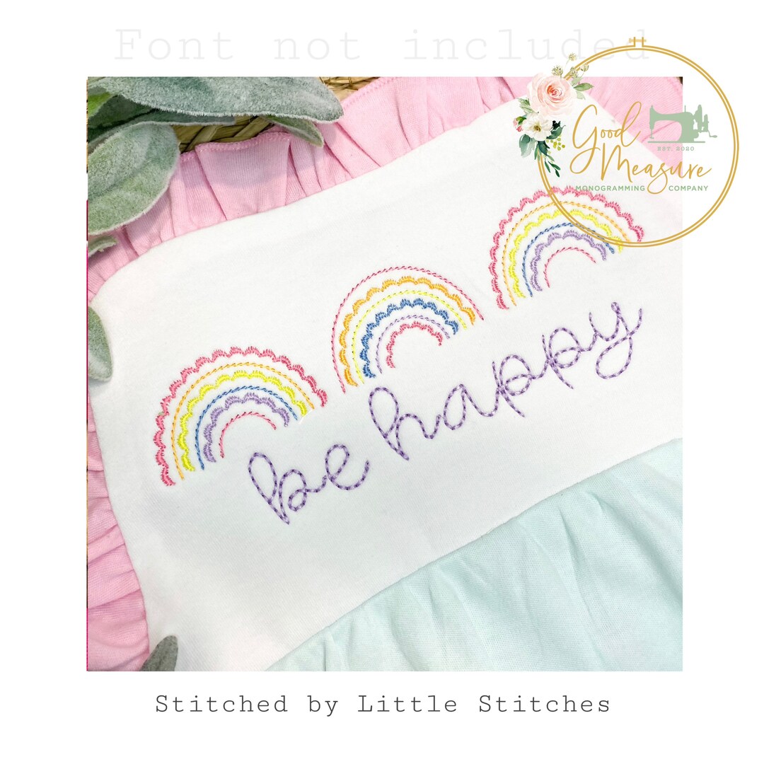 Rainbow Motif Trio Stitch Machine Embroidery Design - Etsy
