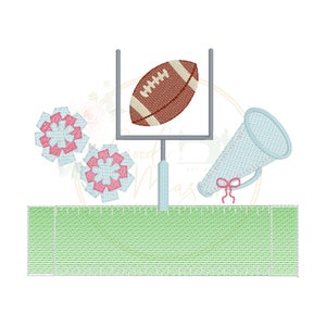 Football Girly Trio Goal Post Field Name Frame Sketch Machine ...