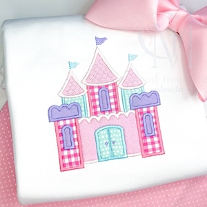 Princess Fairy Tale Castle Satin Applique Machine Embroidery Design - Etsy