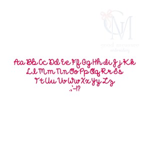 The Betsy Bold Font Handwritten Script Satin Stitch Machine Embroidery ...