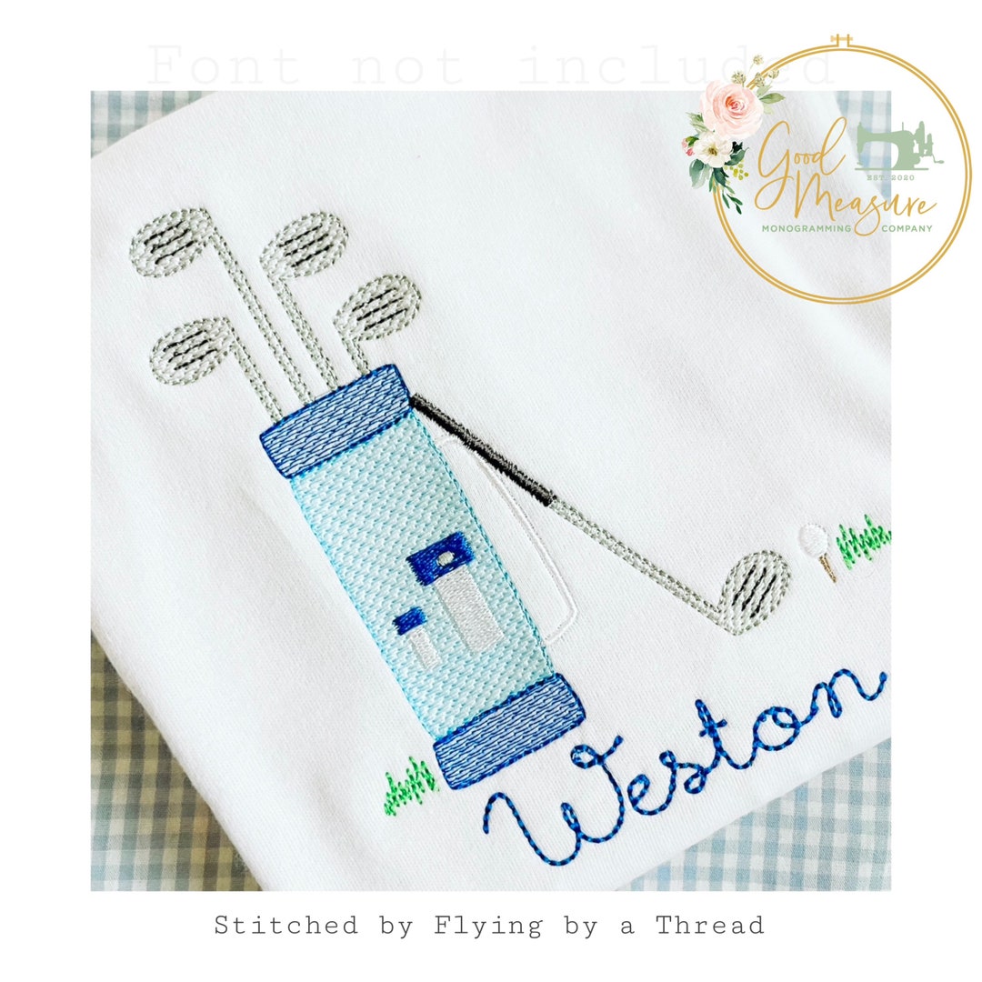 Golf Bag, Club, and Tee Stitch Machine Embroidery Design - Etsy