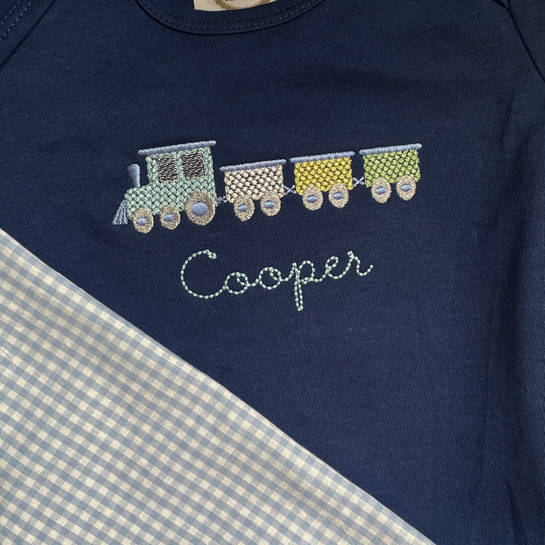 French Knot Baby Train Machine Embroidery Design - Etsy